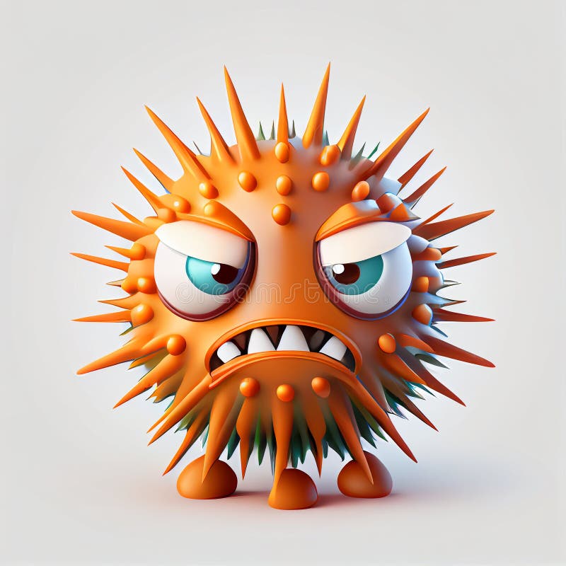 Portrait of an Evil Disease Virus. AI Generated. Stock Illustration ...