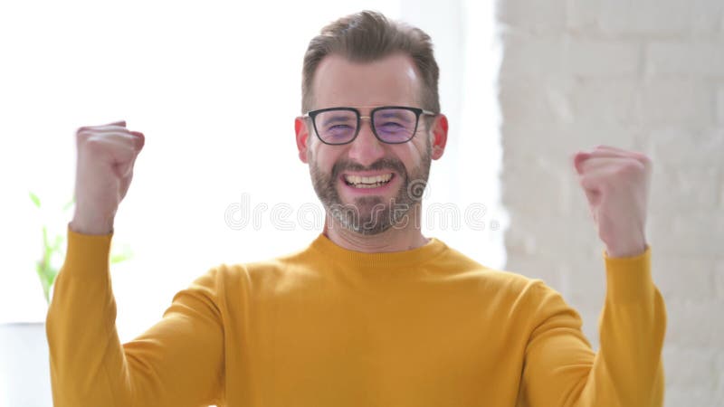 Portrait of Excited Man Celebrating Success Stock Photo - Image of ...
