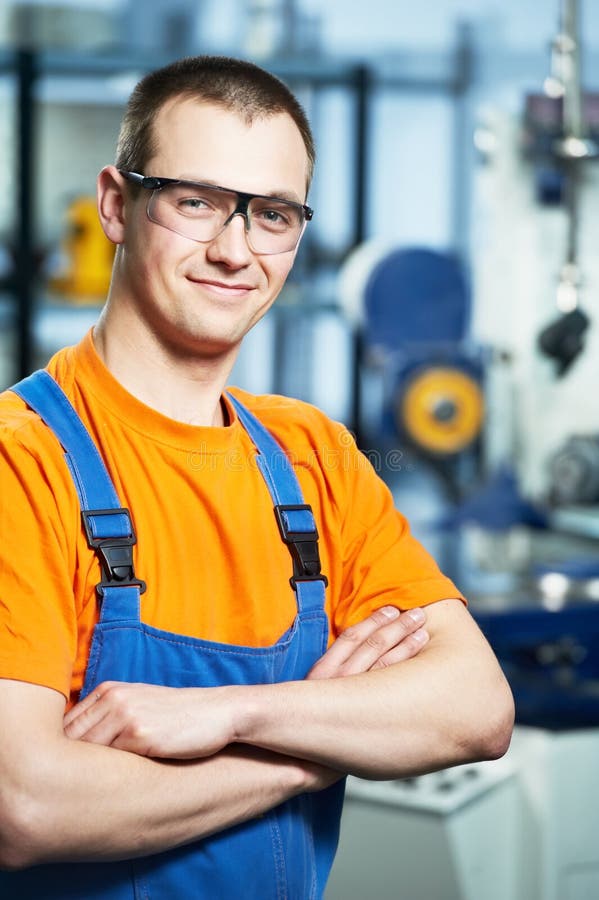 Portrait of Experienced Industrial Worker Stock Image - Image of ...