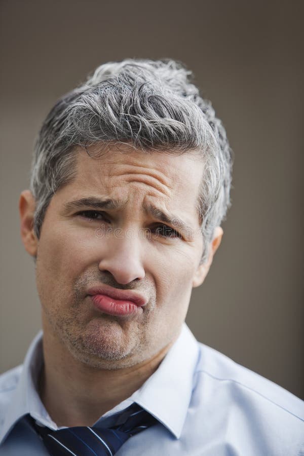 Portrait of a Businessman Looking Sad Stock Image - Image of collar ...