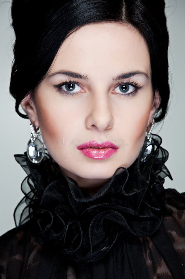 Portrait of Exquisite Beautiful Young Girl in a Red Blouse. Beau Stock ...