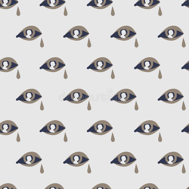 Portrait in the Eyes Abstract Vector Seamless Pattern Stock Vector ...
