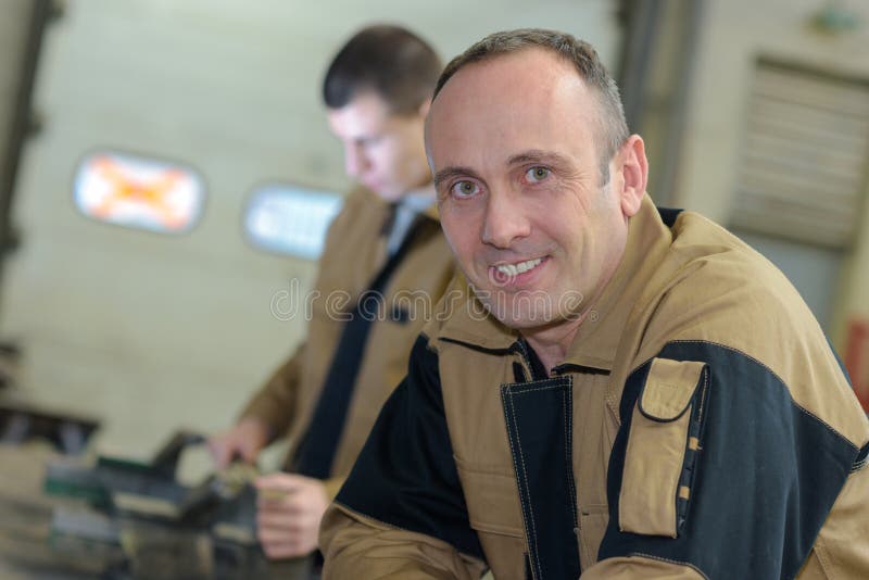 Portrait Factory Worker in Uniform Stock Photo - Image of construction ...