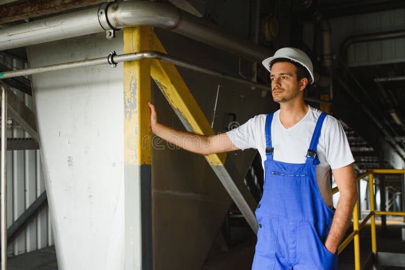 Portrait of Factory Worker. Young Handsome Factory Worker Stock Image ...