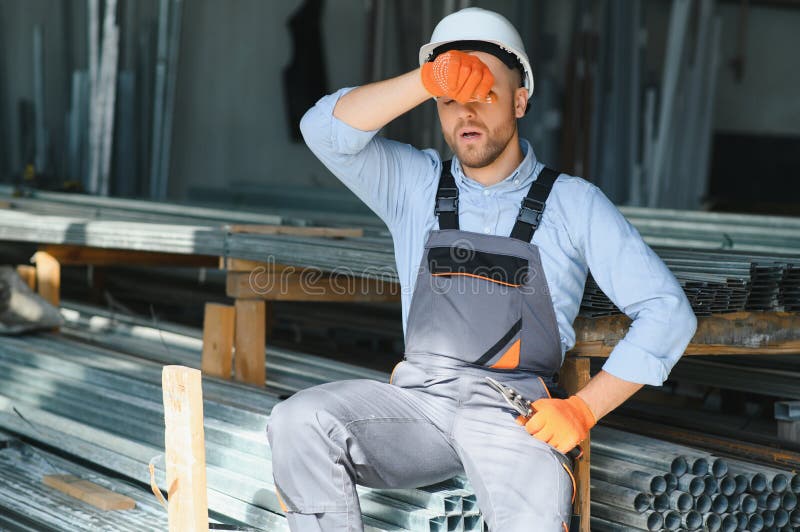 Portrait of Factory Worker. Young Handsome Factory Worker. Stock Photo ...