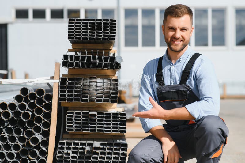 Portrait of Factory Worker. Young Handsome Factory Worker. Stock Photo ...