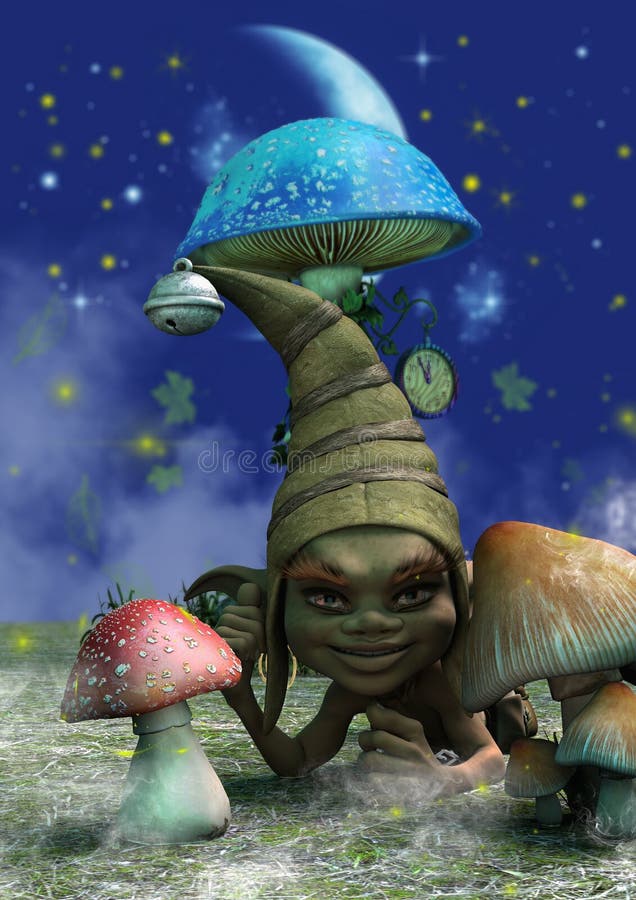 Portrait of a Fairy Tale Pixie Male Laying in the Floor. Stock ...