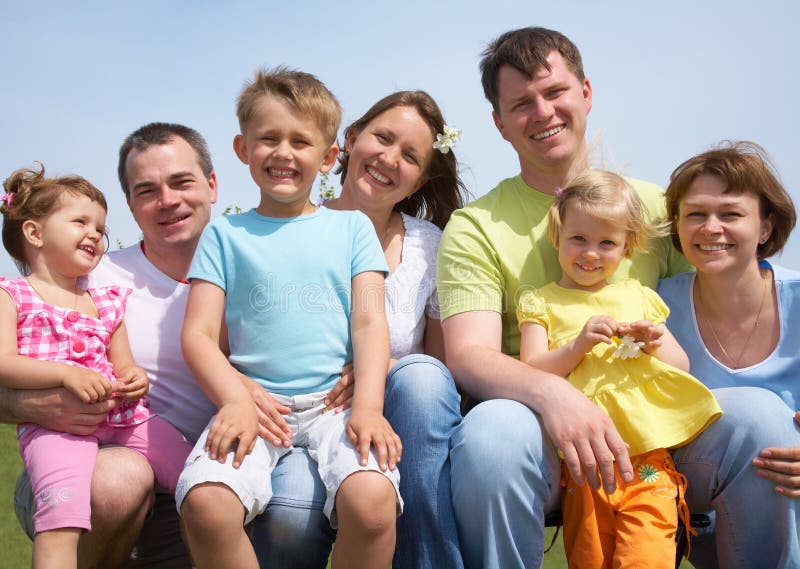 Portrait Families with Children Stock Photo - Image of female, parent ...