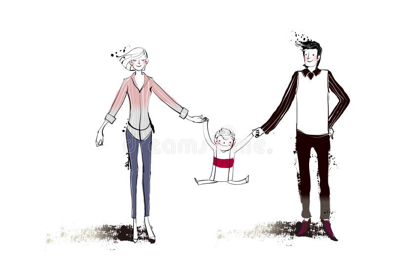 Cartoon of Little Boy Being Scolded by His Dad Stock Vector ...