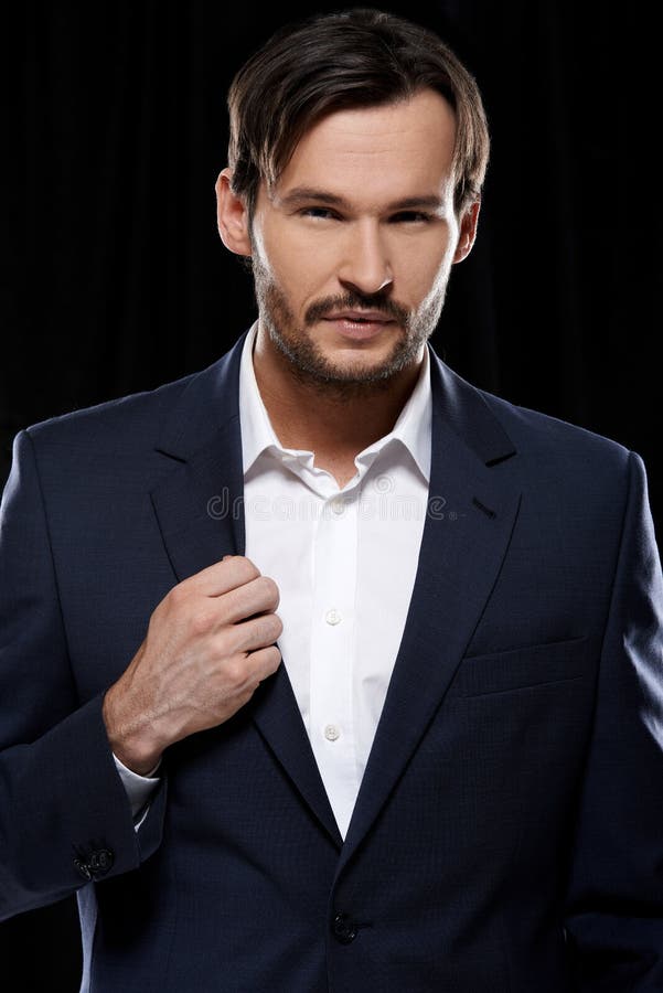 Portrait of a Fancy Young Caucasian Man Stock Image - Image of relaxed ...