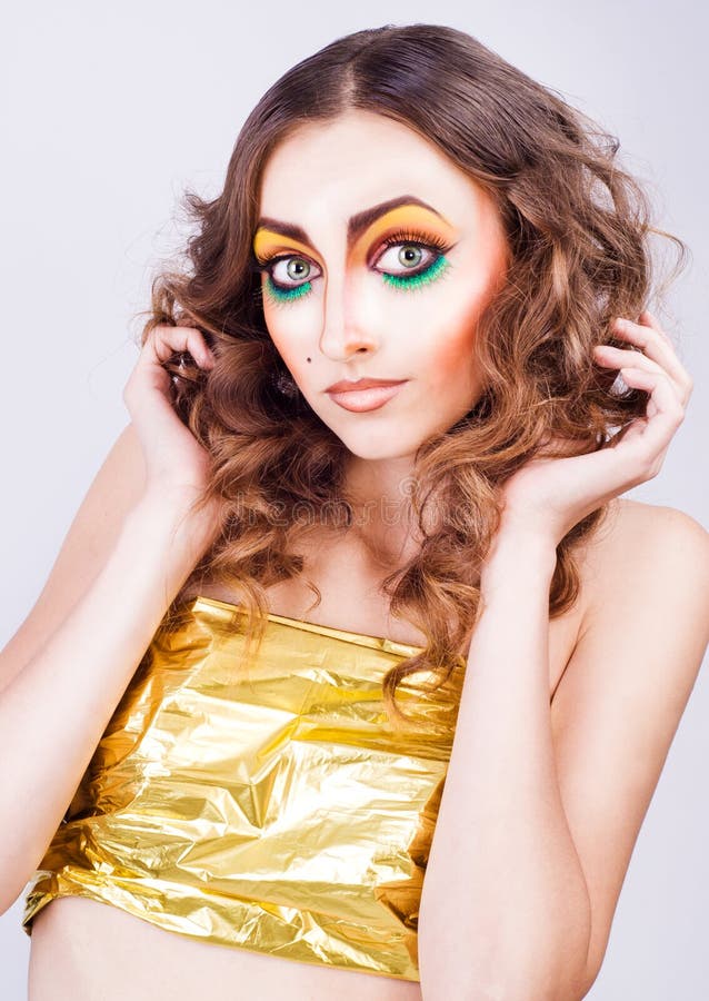 Portrait of Fashion Woman Model Stock Photo - Image of festive, lips ...