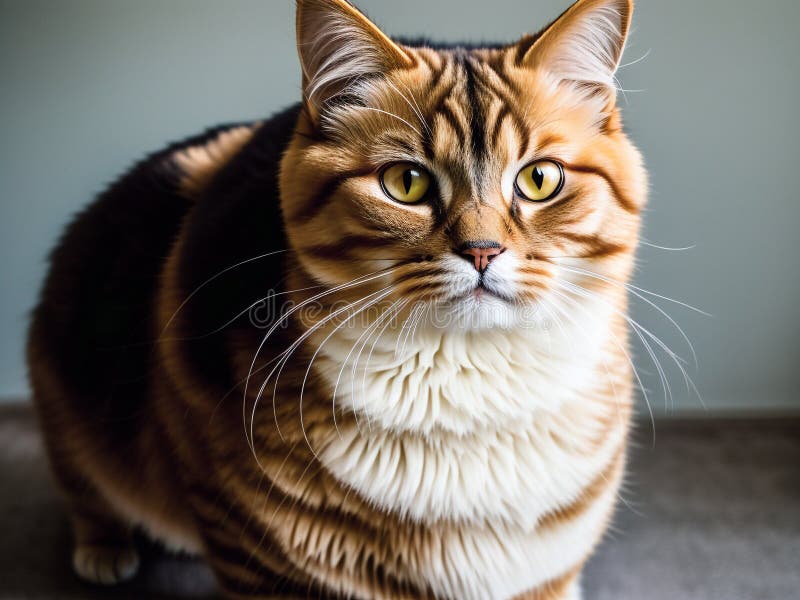 Portrait of a fat cat stock illustration. Illustration of snout - 268585388