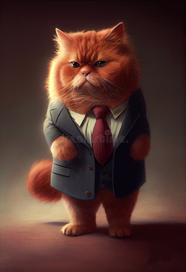 Portrait of a Fat Red Cat in a Business Suit. AI Generated Stock ...