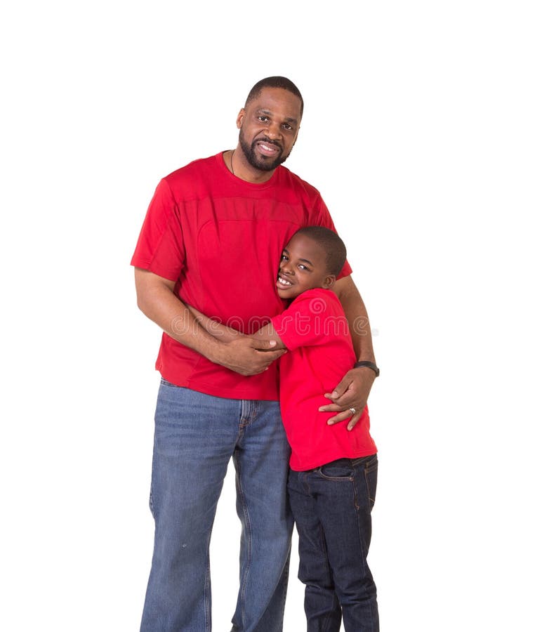 Portrait of a Father and His School Aged Son Stock Image - Image of ...