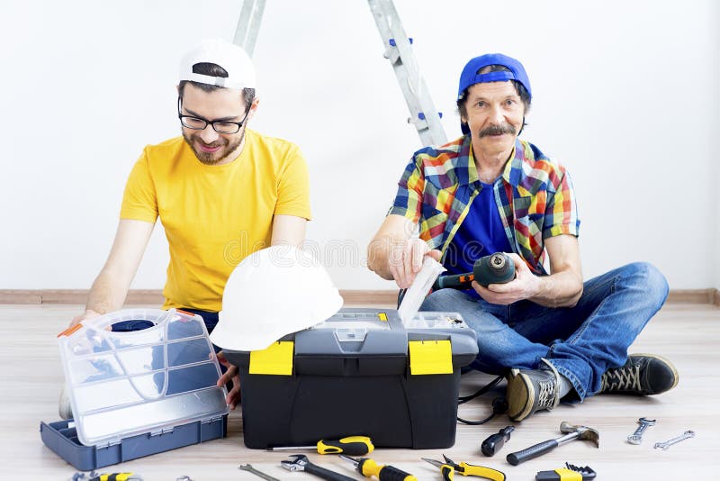 Father and s stock image. Image of daddy, tape, carpenter - 103951179