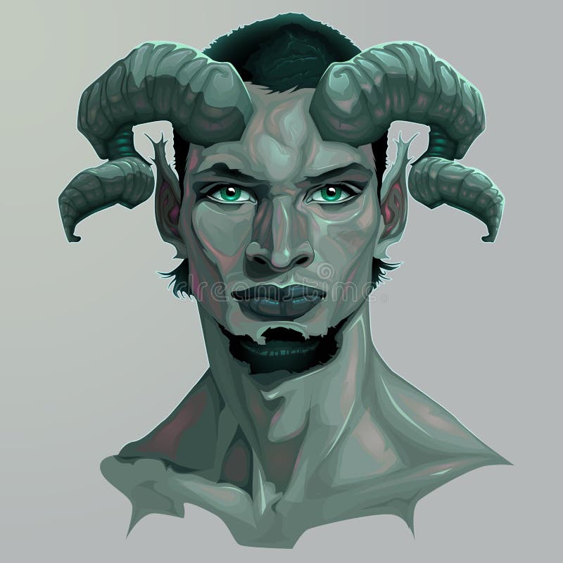 Portrait of a faun stock vector. Illustration of head - 74103921