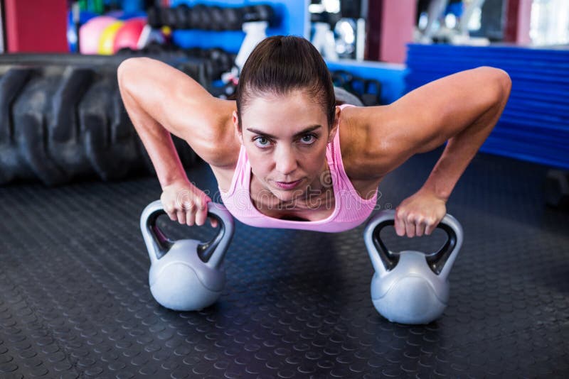 Portrait of Female Athlete Doing Push-ups Stock Photo - Image of ...