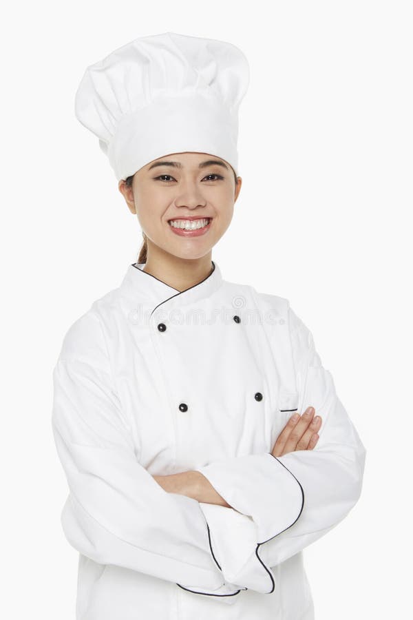 Portrait of a Female Chef Smiling Stock Image - Image of responsibility ...