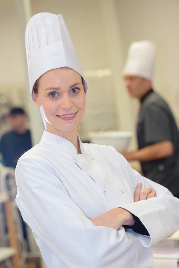 Portrait Female Chef in Uniform Stock Photo - Image of employment, food ...
