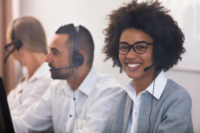 Female Customer Services Agent in Call Center Stock Image - Image of ...