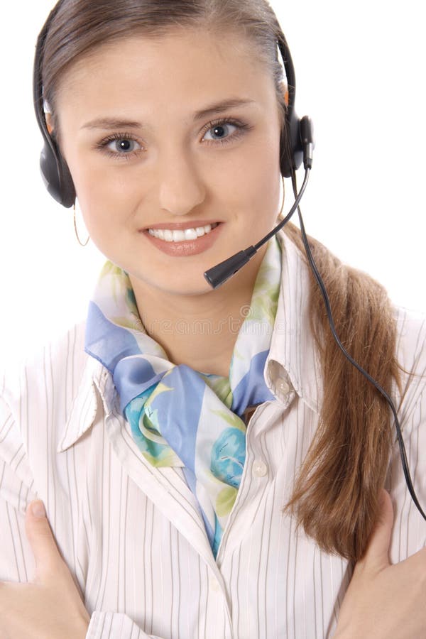 Portrait of Female Customer Service Representative Stock Photo - Image ...