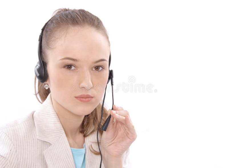 Portrait of Female Customer Service Representative Stock Photo - Image ...