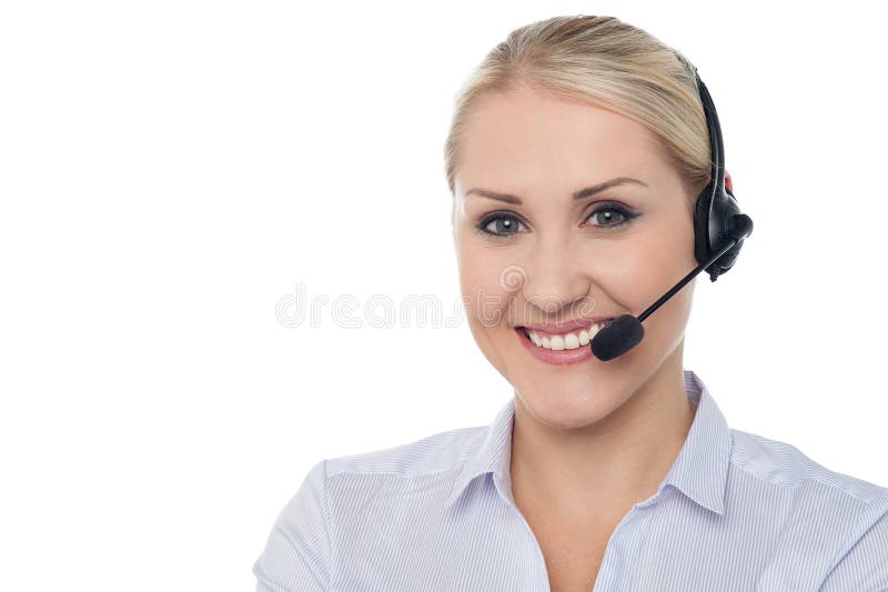Portrait of Female Customer Support Executive Stock Image - Image of ...