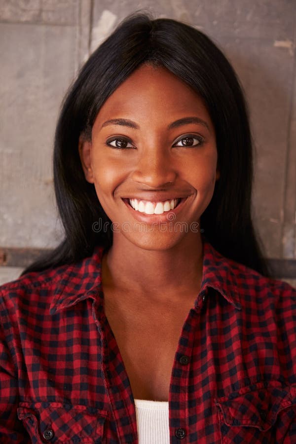 Portrait of Female Designer Standing in Modern Office Stock Photo ...