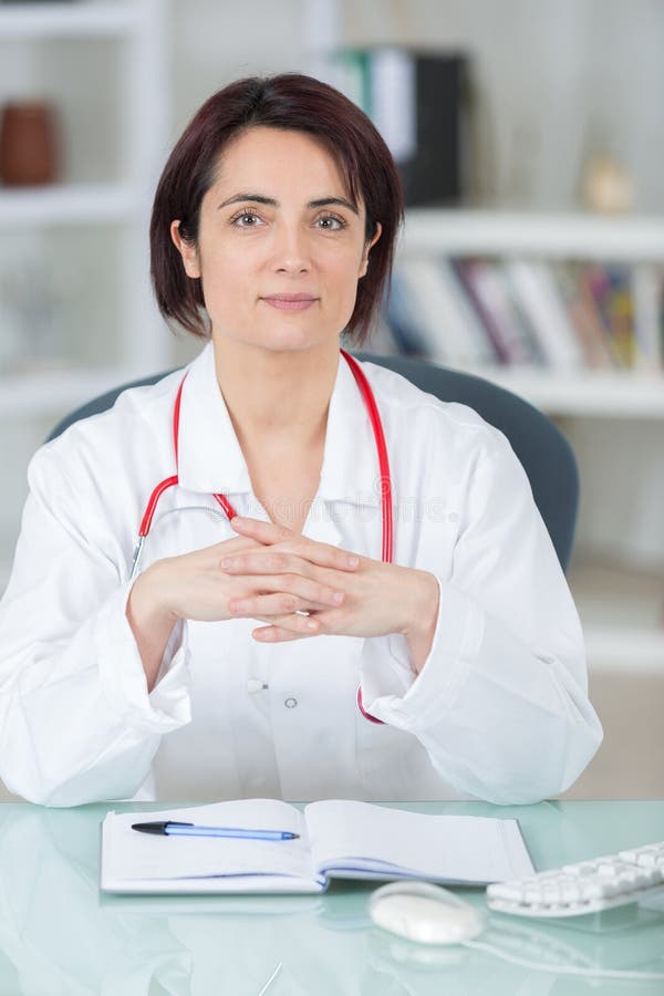 Portrait Female Doctor Portrait Stock Photo - Image of single ...