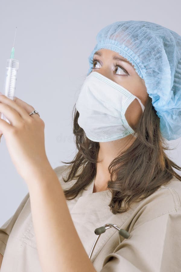 Portrait of Female Doctor Using Syringe Stock Image - Image of 2530 ...