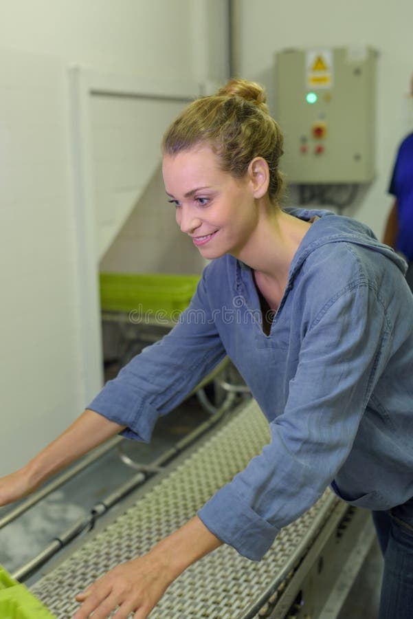 Portrait Female Factory Worker Stock Photo - Image of packaging ...