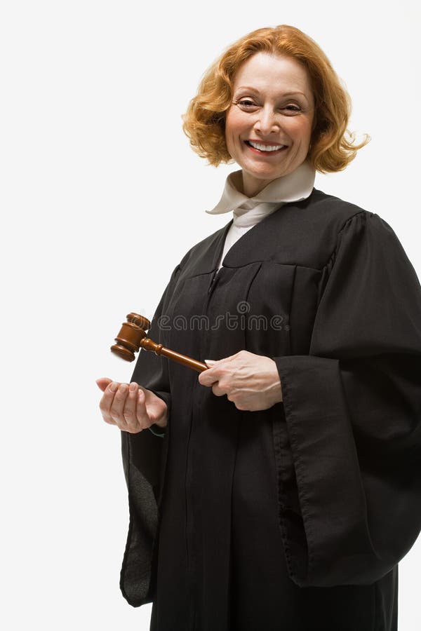 Happy Judge Holding Gavel stock photo. Image of courtroom - 29663120