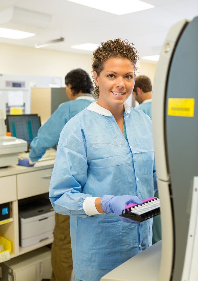 Portrait of Female Lab Tech Stock Photo - Image of machine, analyze ...