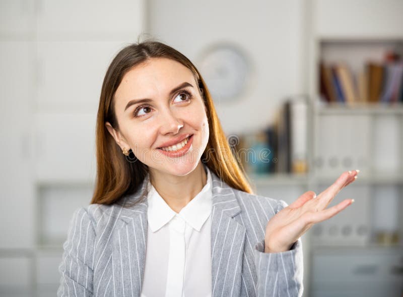 Portrait of Female Manager with Different Emotions on Her Face in ...