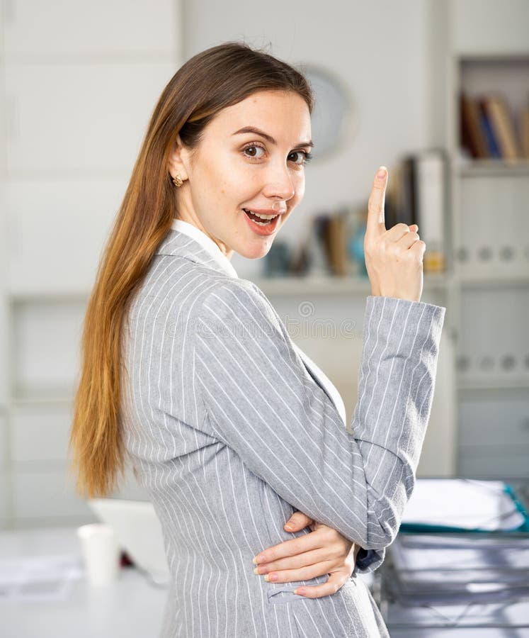 Portrait of Female Manager with Different Emotions on Her Face in ...
