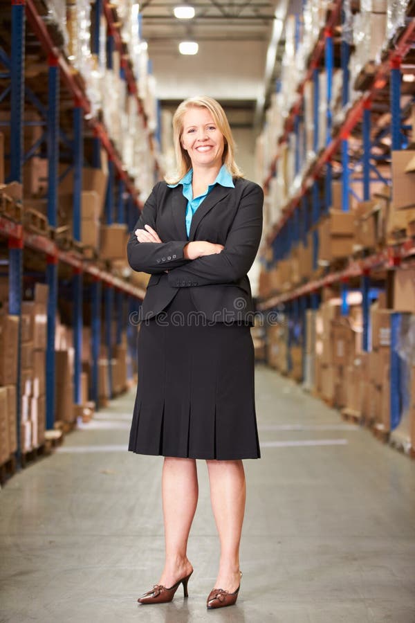 Portrait of Female Manager in Warehouse Stock Image - Image of ...