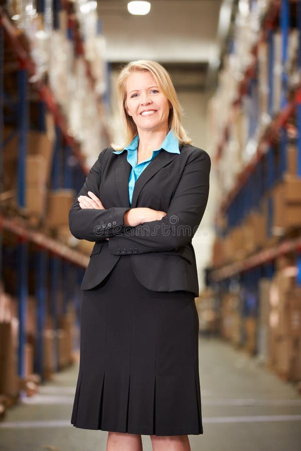 Portrait of Female Manager in Warehouse Stock Photo - Image of ...