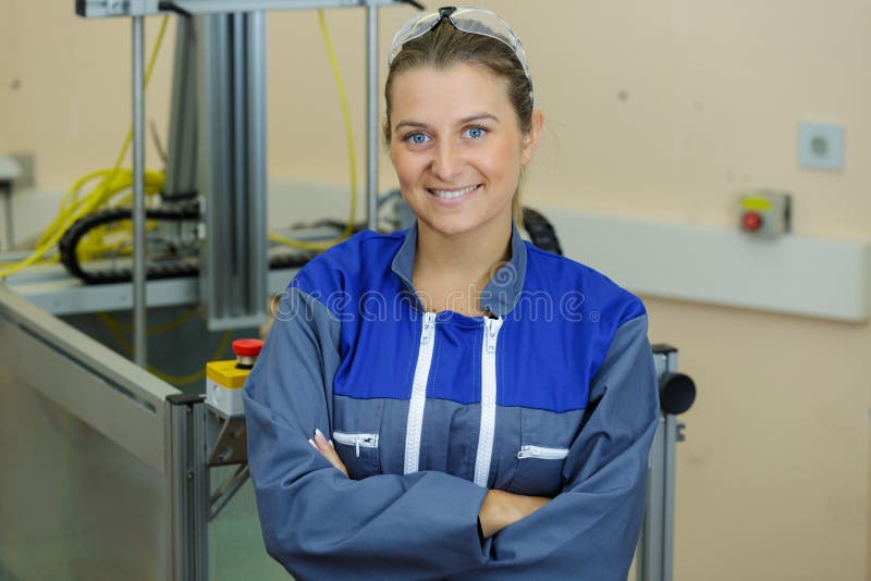 Portrait Female Mechanic in Store Stock Image - Image of mechanic ...