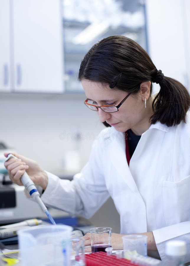Portrait of a Female Researcher Stock Photo - Image of laboratory ...
