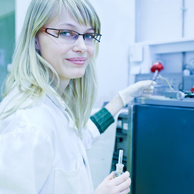 Portrait of a Female Researcher Stock Photo - Image of attractive ...