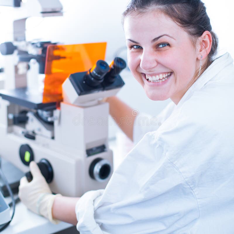 Portrait of a Female Researcher Stock Photo - Image of caucasian ...