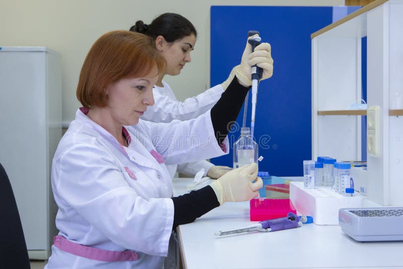 Portrait of a Female Researcher Doing Research in a Lab Stock Image ...