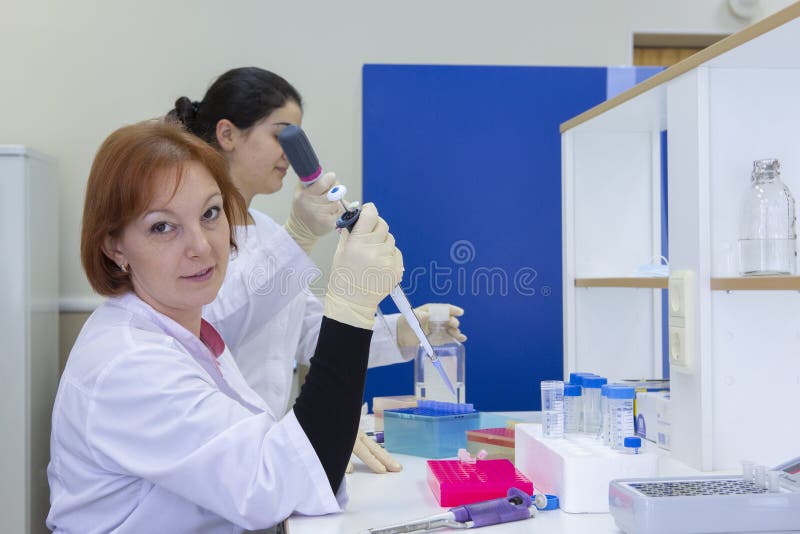 Portrait of a Female Researcher Doing Research in a Lab Stock Image ...