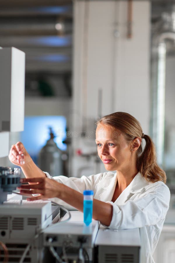 Portrait of a Female Researcher Doing Research in a Lab Stock Photo ...