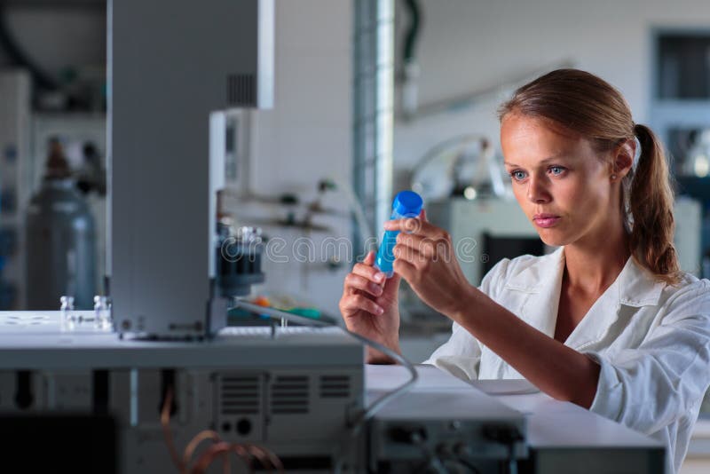 Portrait of a Female Researcher Doing Research in a Lab Stock Image ...