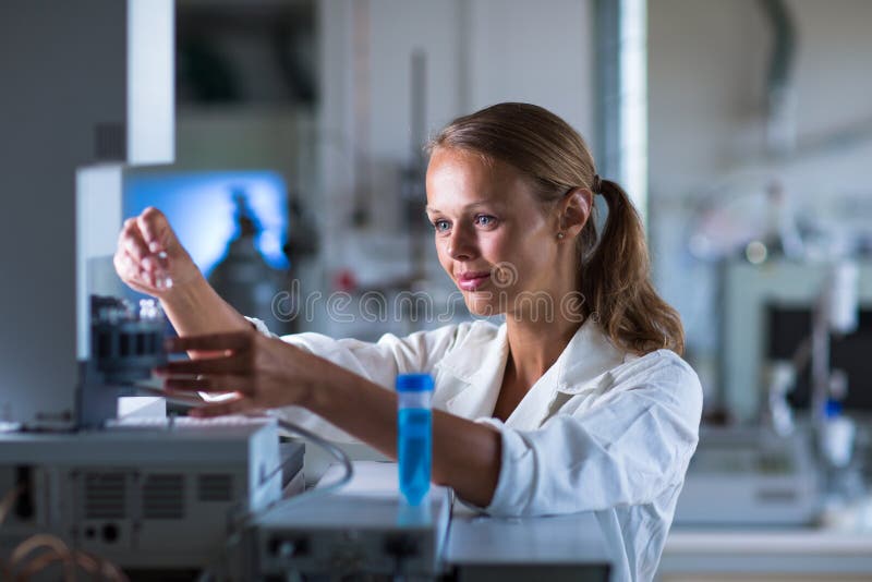 Portrait of a Female Researcher Doing Research in a Lab Stock Image ...