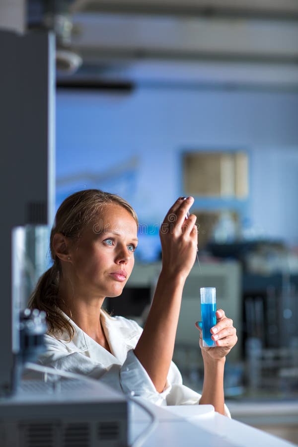 Portrait of a Female Researcher Doing Research in a Lab Stock Photo ...