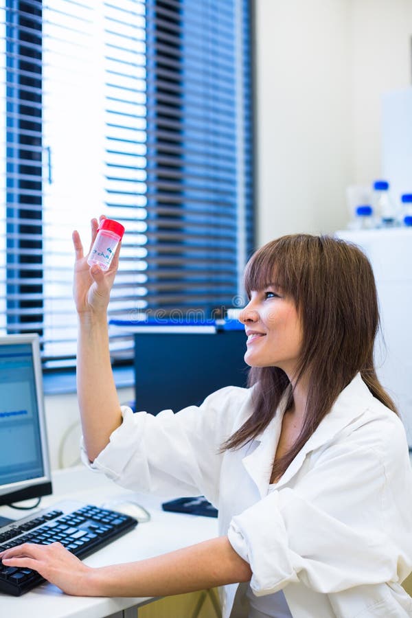 Portrait of a Female Researcher in a Lab Stock Image - Image of ...