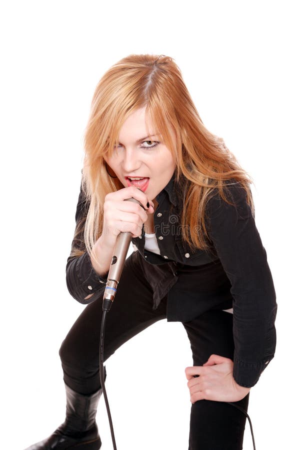 Portrait of Female Rock Singer Stock Image - Image of musician, face ...