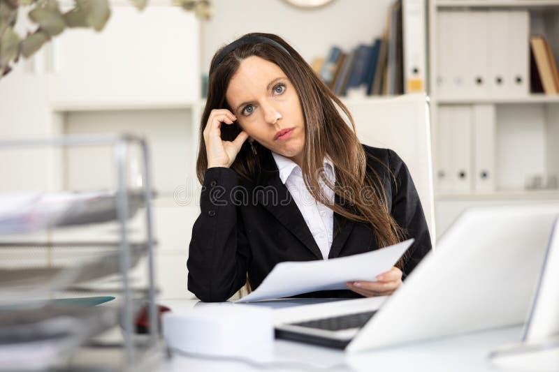 Portrait of Female Secretary in Her Workplace Stock Photo - Image of ...